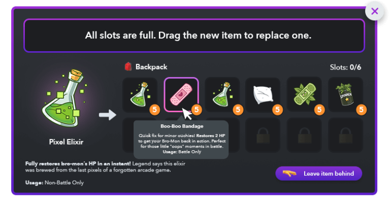 Bro-Mon v1.13.0 – Backpack Upgrades, New Items, and Fixes | Bro-Mon World